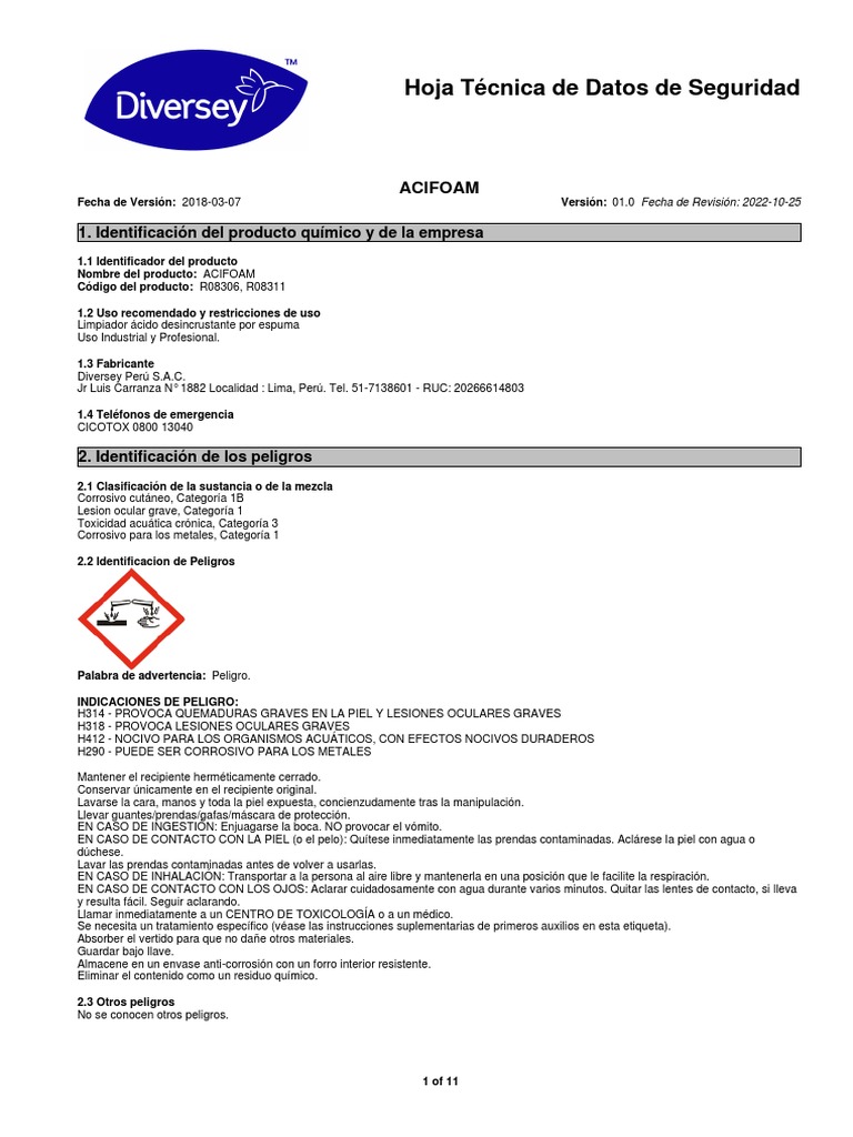 Hoja Técnica de ACIFOAM | PDF | Agua | Química