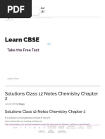 Class 12 Chemistry Short Notes | PDF