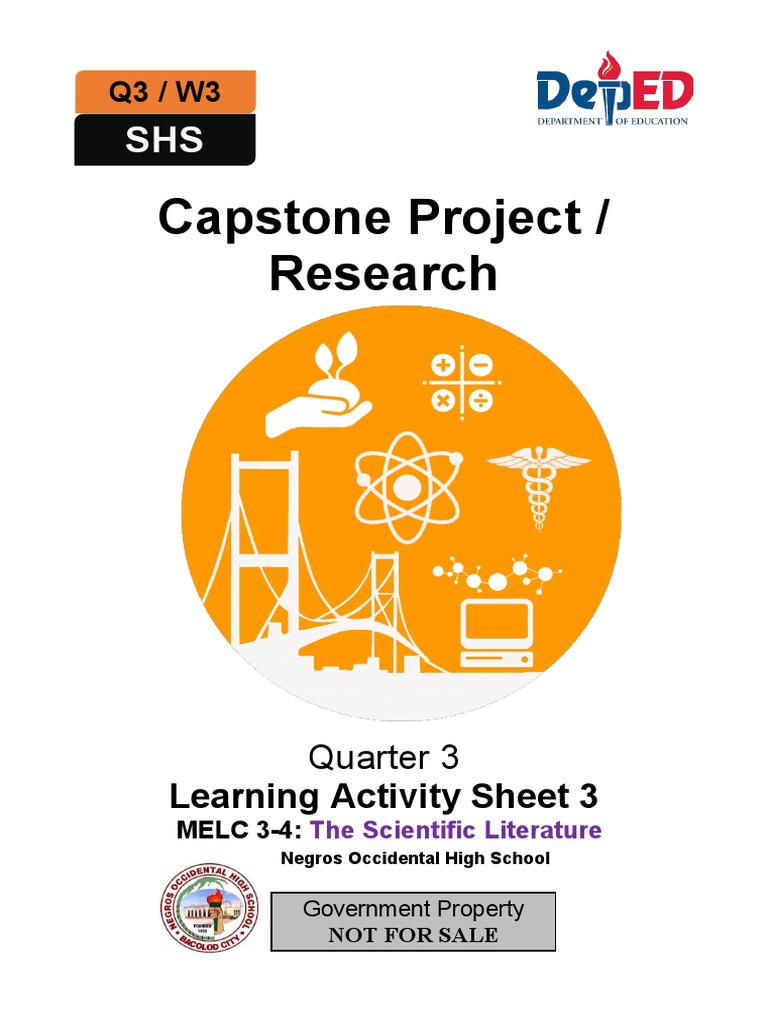 Capstone Project / Research: Learning Activity Sheet 3 | PDF | Citation ...