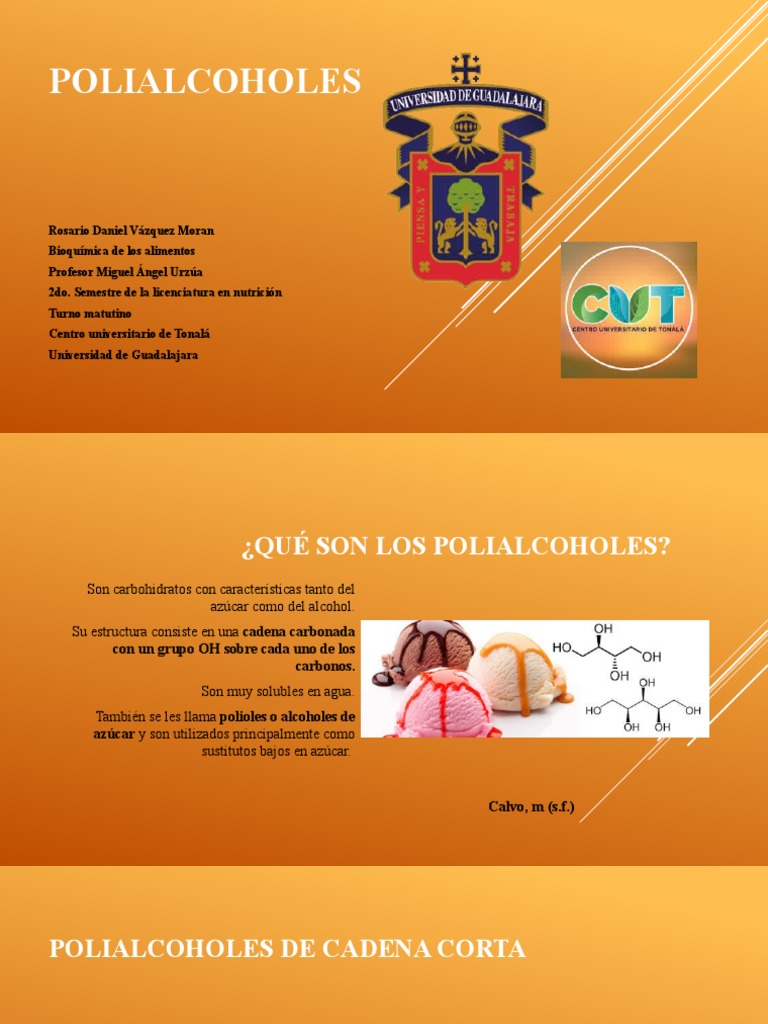 Polialcoholes | PDF | Sustituto de azúcar | Sacarosa