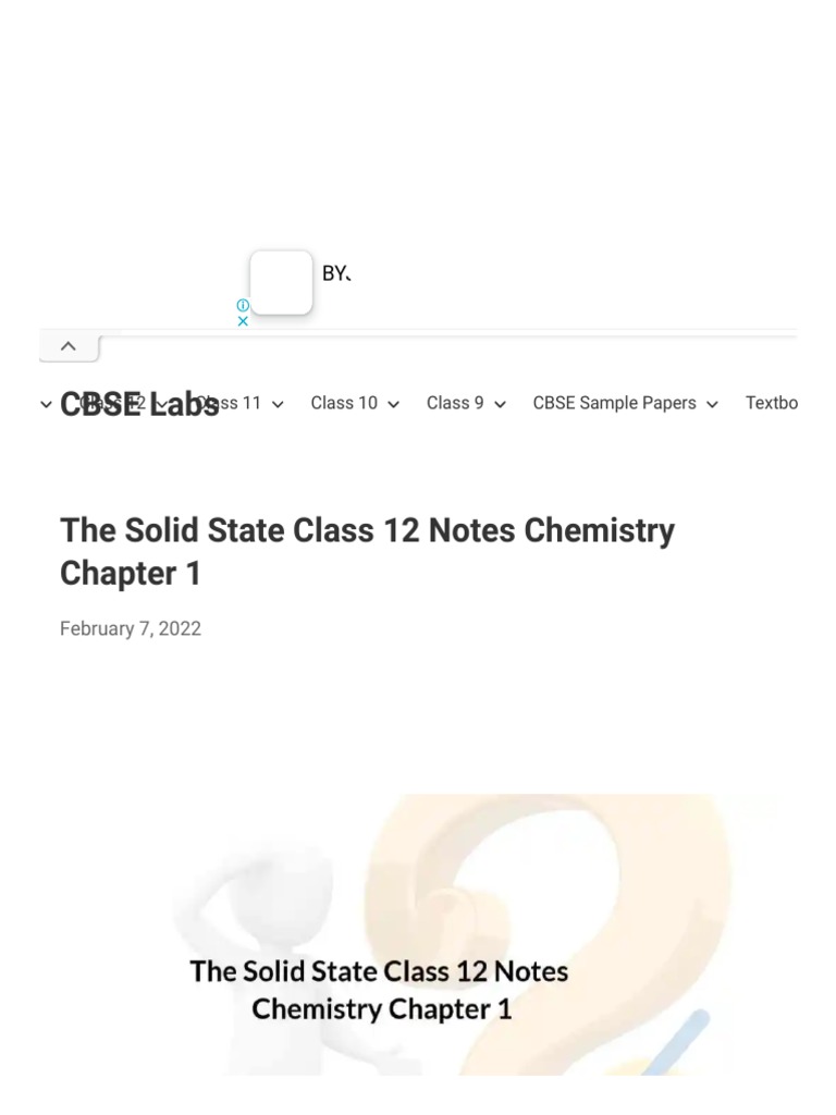 The Solid State Class 12 Notes Chemistry Chapter 1 - CBSE Labs | PDF ...