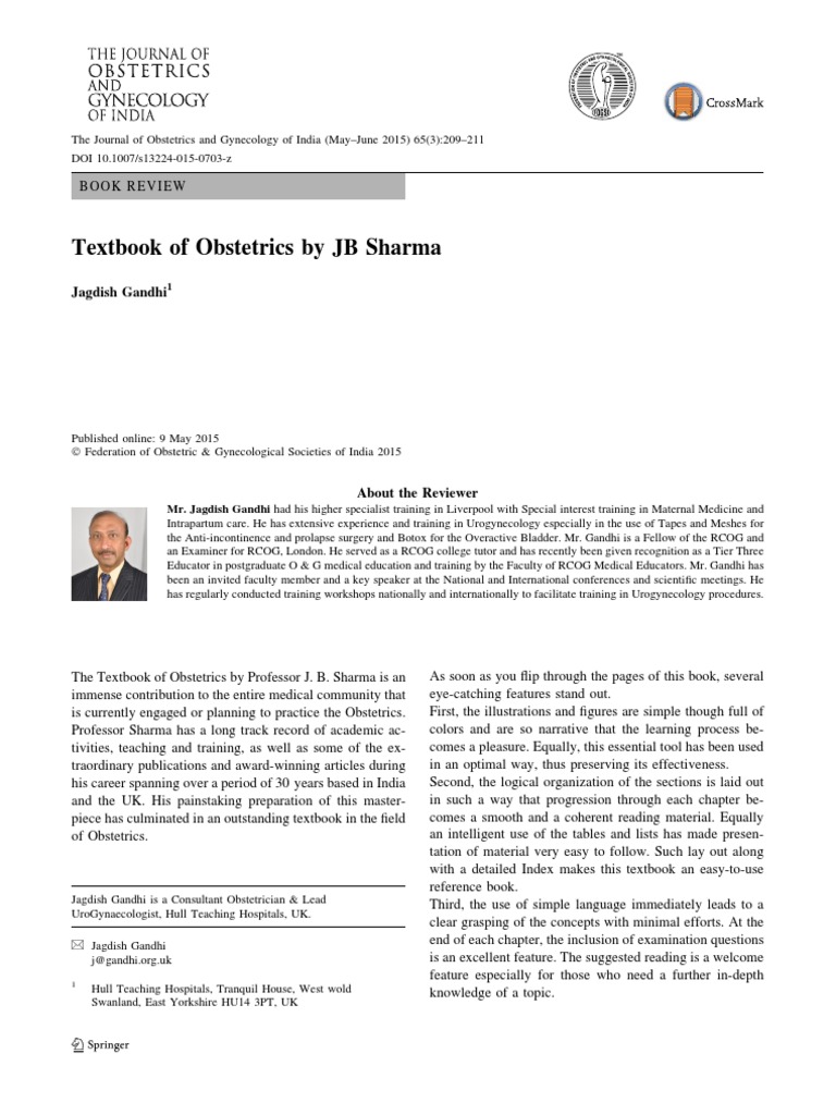 JB Sharma's Textbook of Obstetrics Review | PDF | Childbirth | Pregnancy