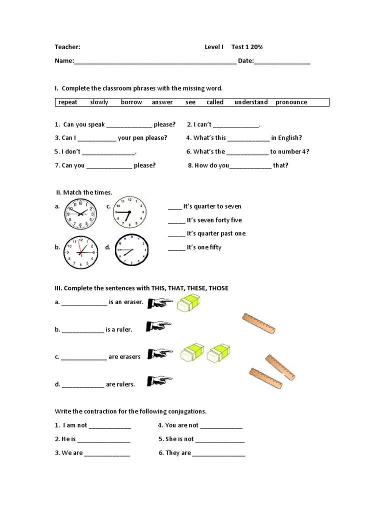 Unit 1 Basic Vocabulary A1 English | PDF | English Language | Cognition