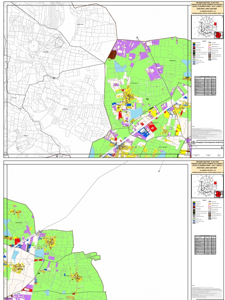 Existing Land Use Map: Revised Master Plan For Bangalore Development Authority Local Planning ...