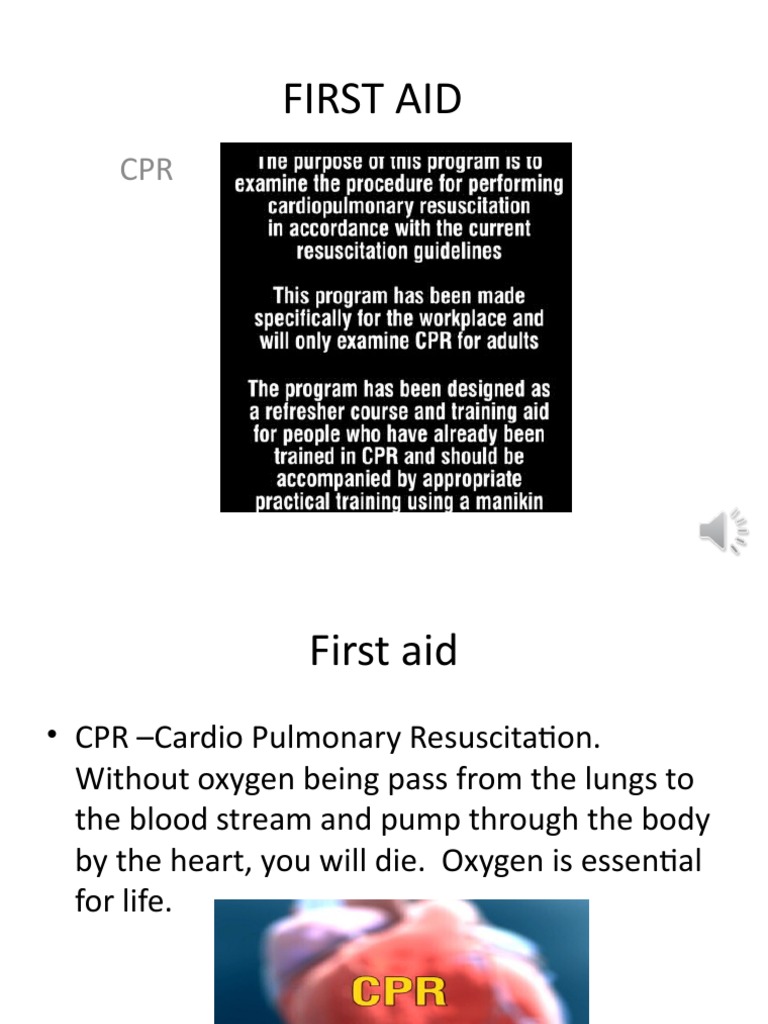 First Aid CPR 1 | PDF | Cardiopulmonary Resuscitation | First Aid