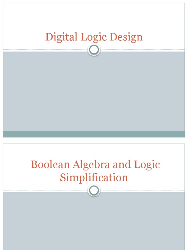 Digital Logic Design | PDF | Teaching Mathematics | Boolean Algebra