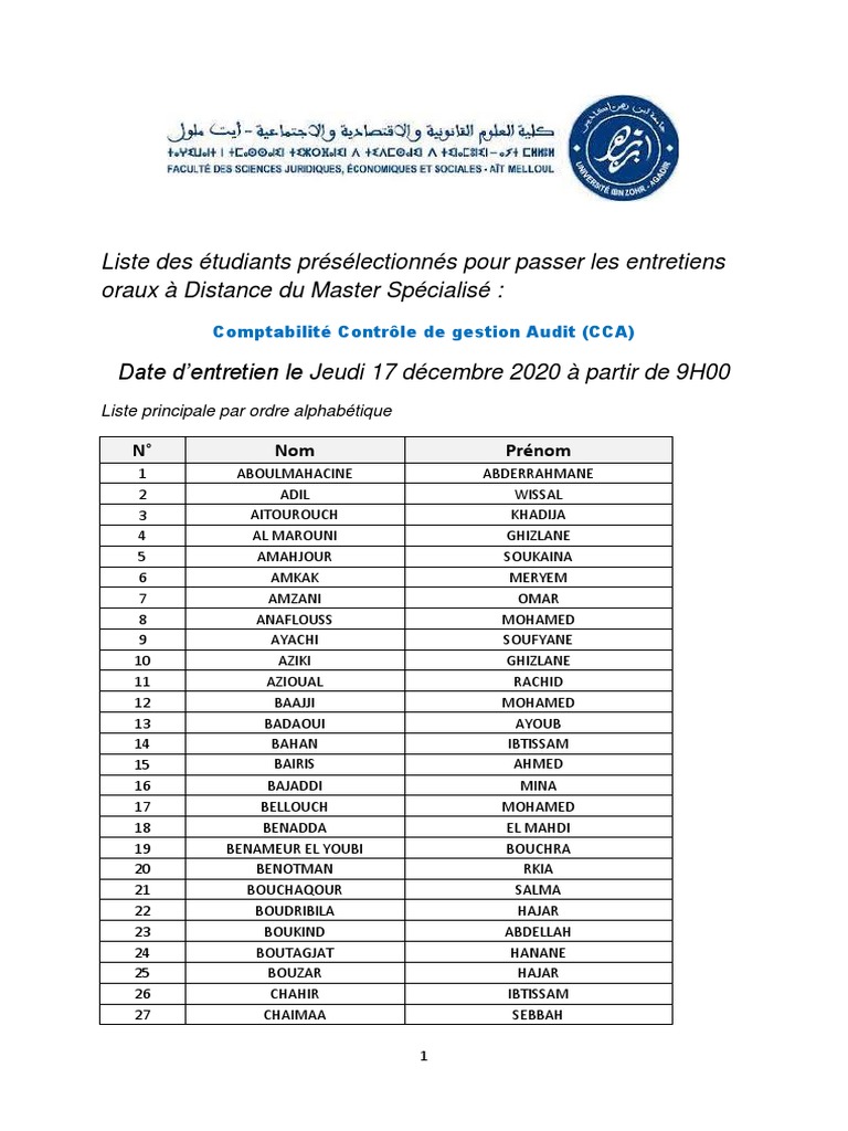 Master CCA 2020-2021 | PDF