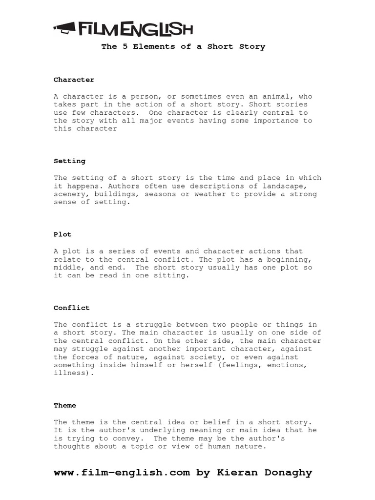 Copia de The 5 Elements of A Short Story | PDF | Self-Improvement ...