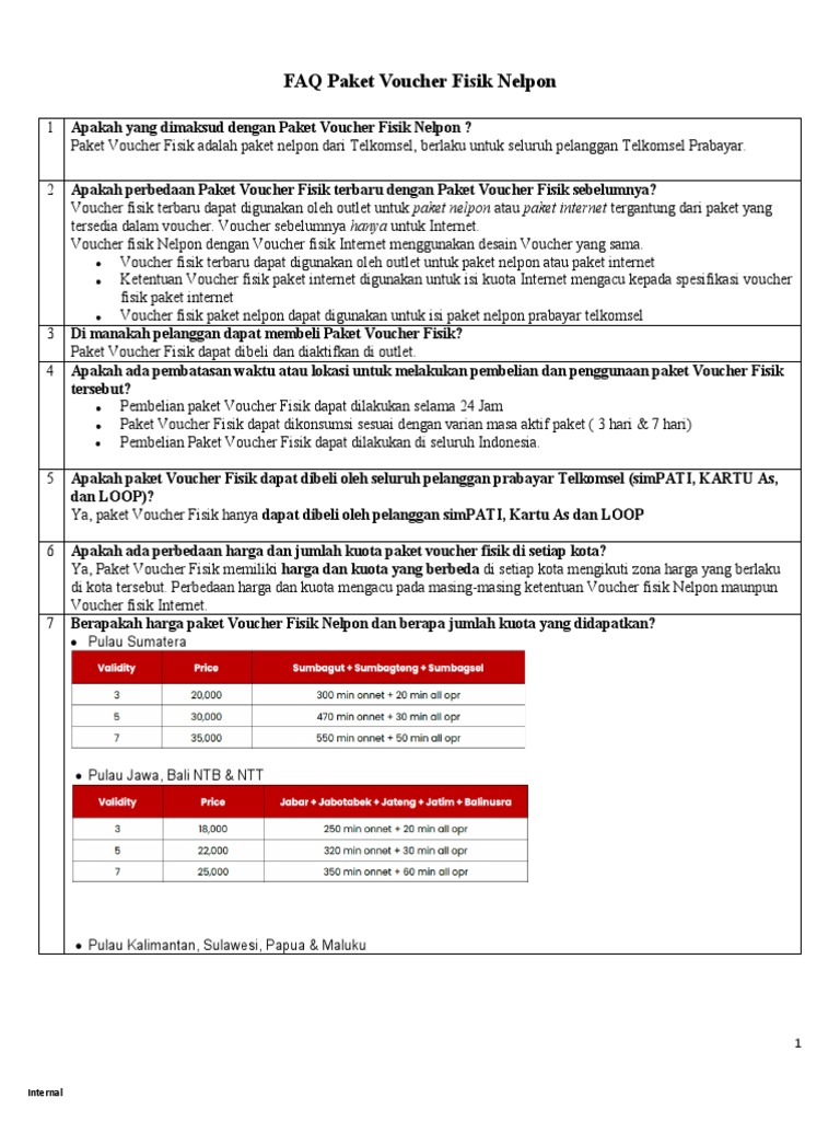 FAQ Paket Voucher Fisik v2 | PDF