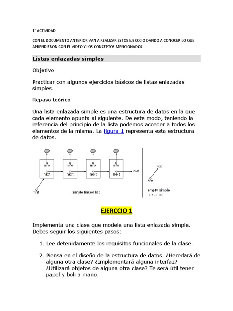 Lista Enlazadas Simples | PDF | Desarrollo de software | Datos