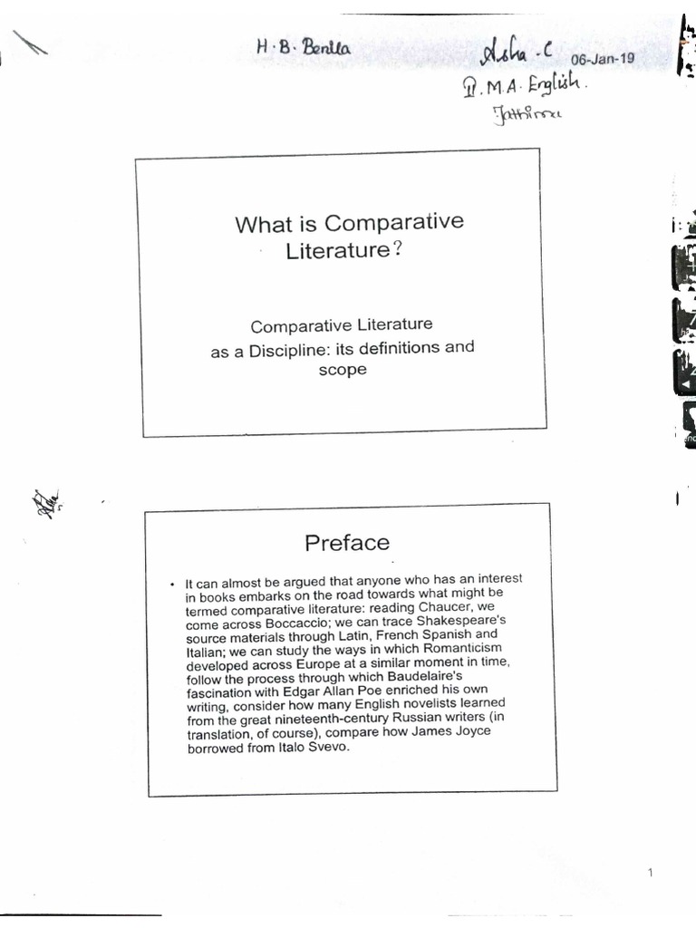 Comparative Literature Notes-2 | PDF