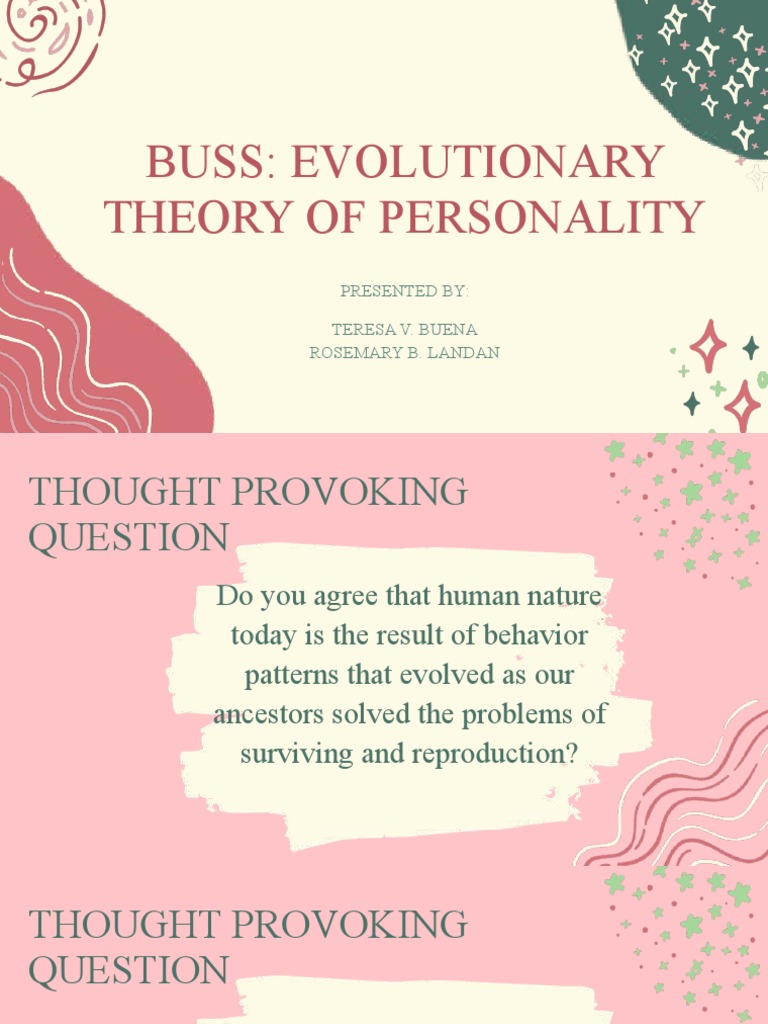 Buss's Evolutionary Personality Theory | PDF | Natural Selection ...