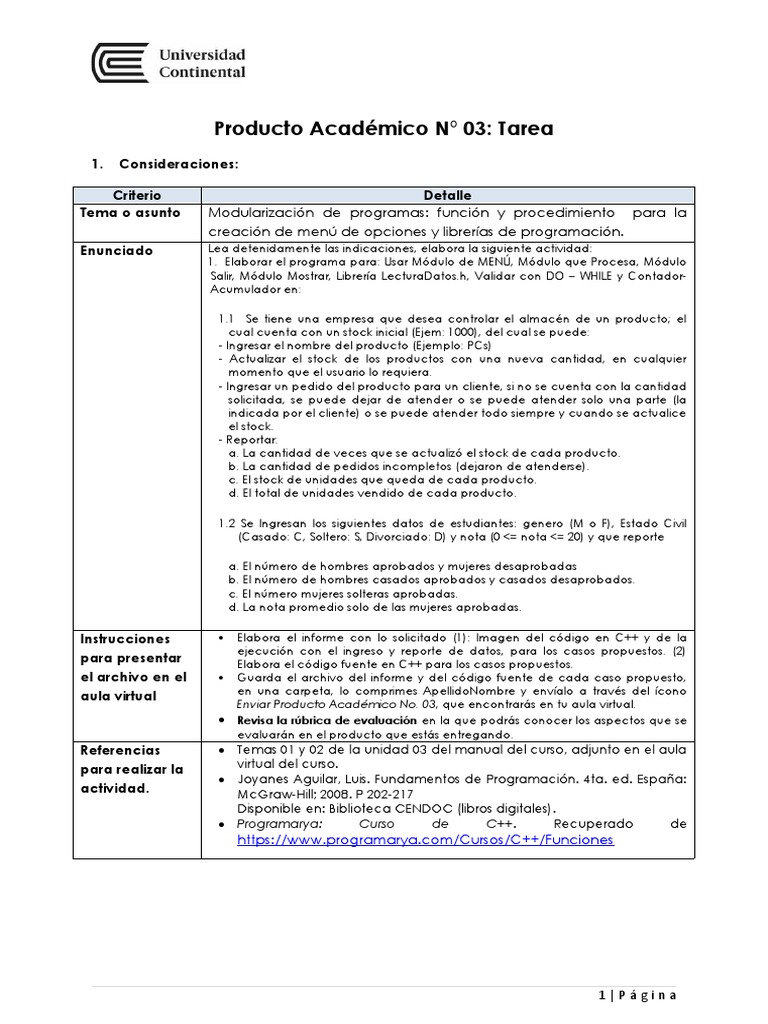 02 - PA TAREA 03 - Fundamentos de Programación | PDF | C ++ | Edad de información