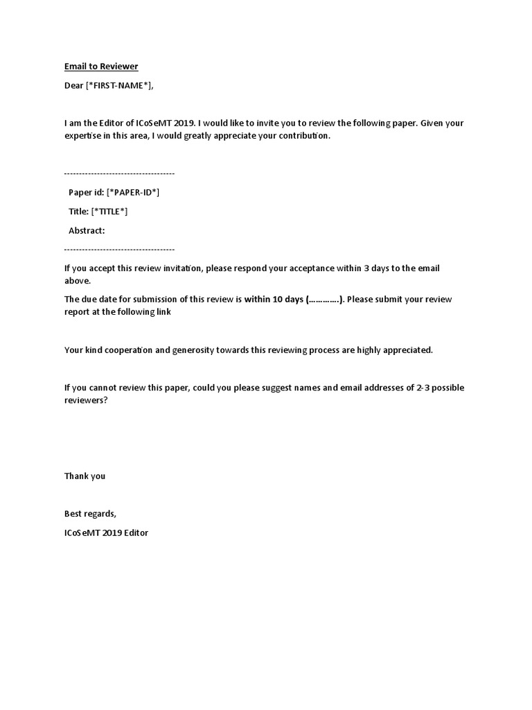 Example Template Email | PDF | Academic Journal | Academia