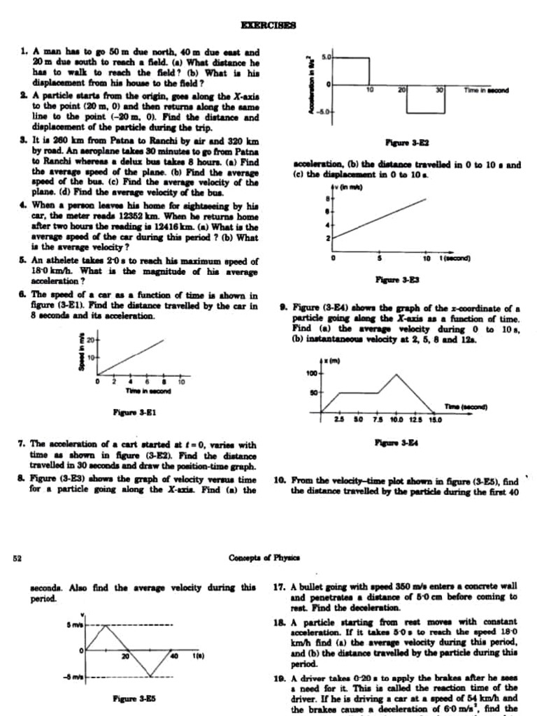Kinematics Exercise HCV | PDF | Speed | Acceleration