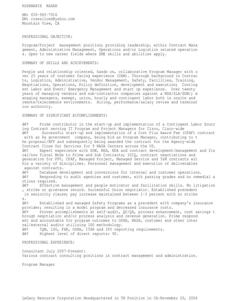 Contract Manager | PDF