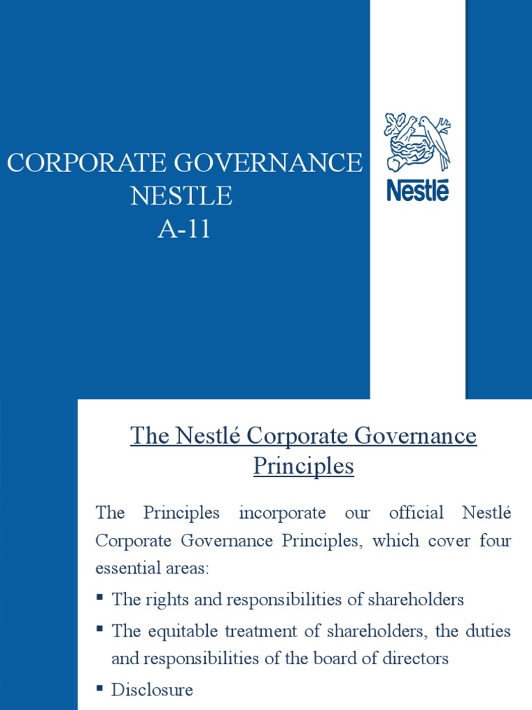 A-11 CG Nestle | PDF | Sustainability | Governance