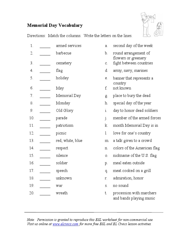 Memorial-Day-Vocabulary 1 | PDF