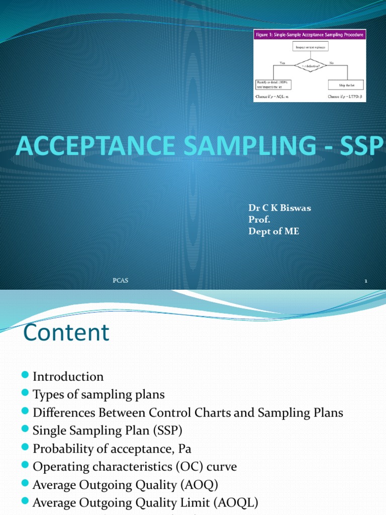 11 Acceptance Sampling SSP | PDF | Sampling (Statistics) | Poisson ...