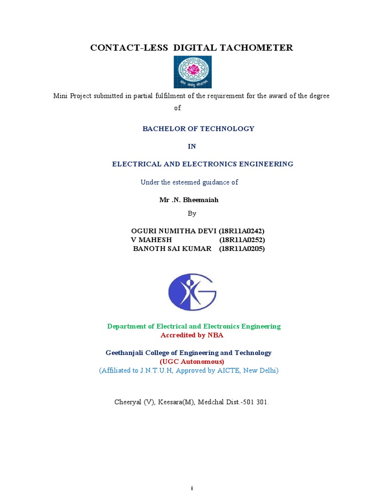 Digital Tachometer | PDF | Microcontroller | Electric Motor