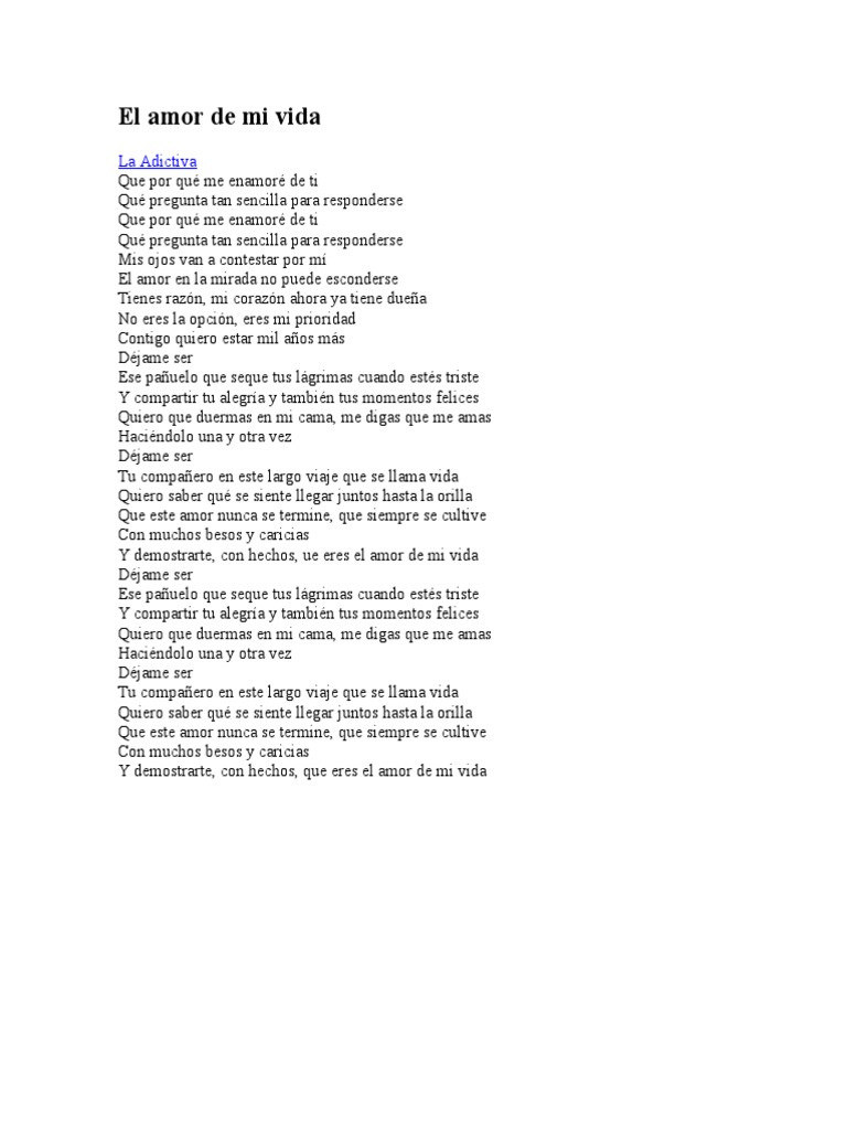 El Amor de Mi Vida | PDF