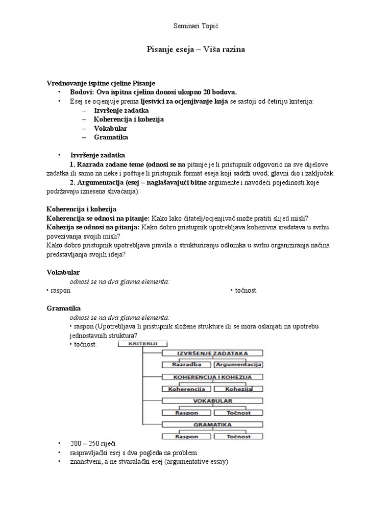 Pisanje Eseja - Visa Razina | PDF