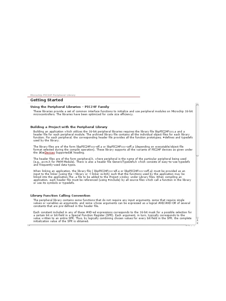 Microchip PIC24F Peripheral Library | PDF | Library (Computing) | Subroutine