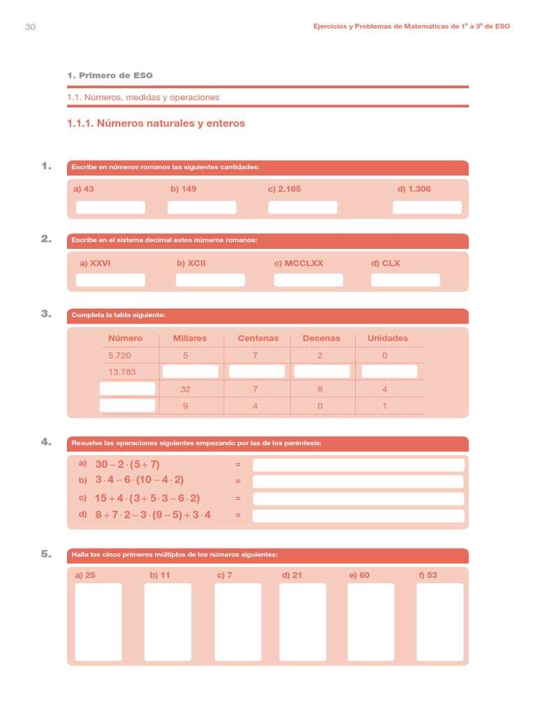 Cuaderno de Verano Matematicas 1 ESO | PDF