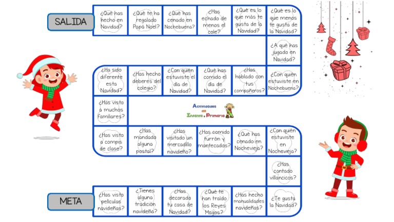 Tablero Juego de Navidad | PDF | Navidad | Nochebuena