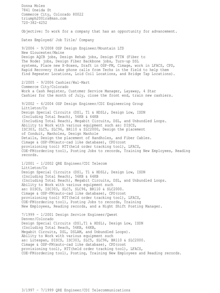 OSP Design Engineer | PDF