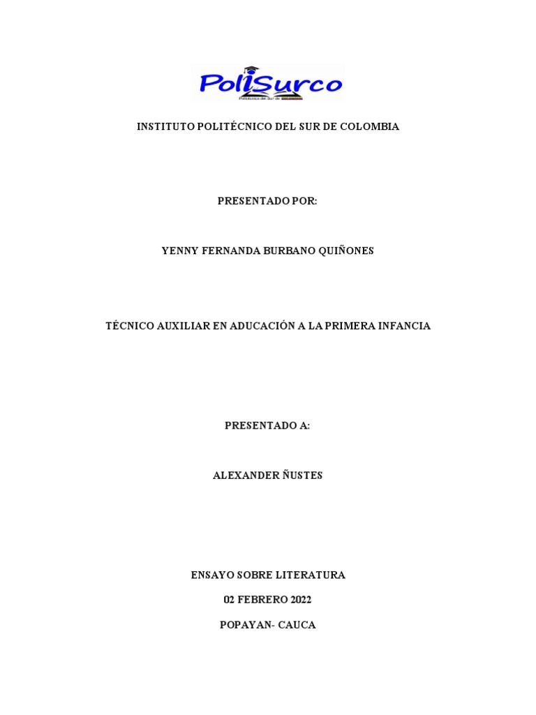 Ensayo Origen de La Literatura | PDF Ensayo Origen de La Literatura | PDF