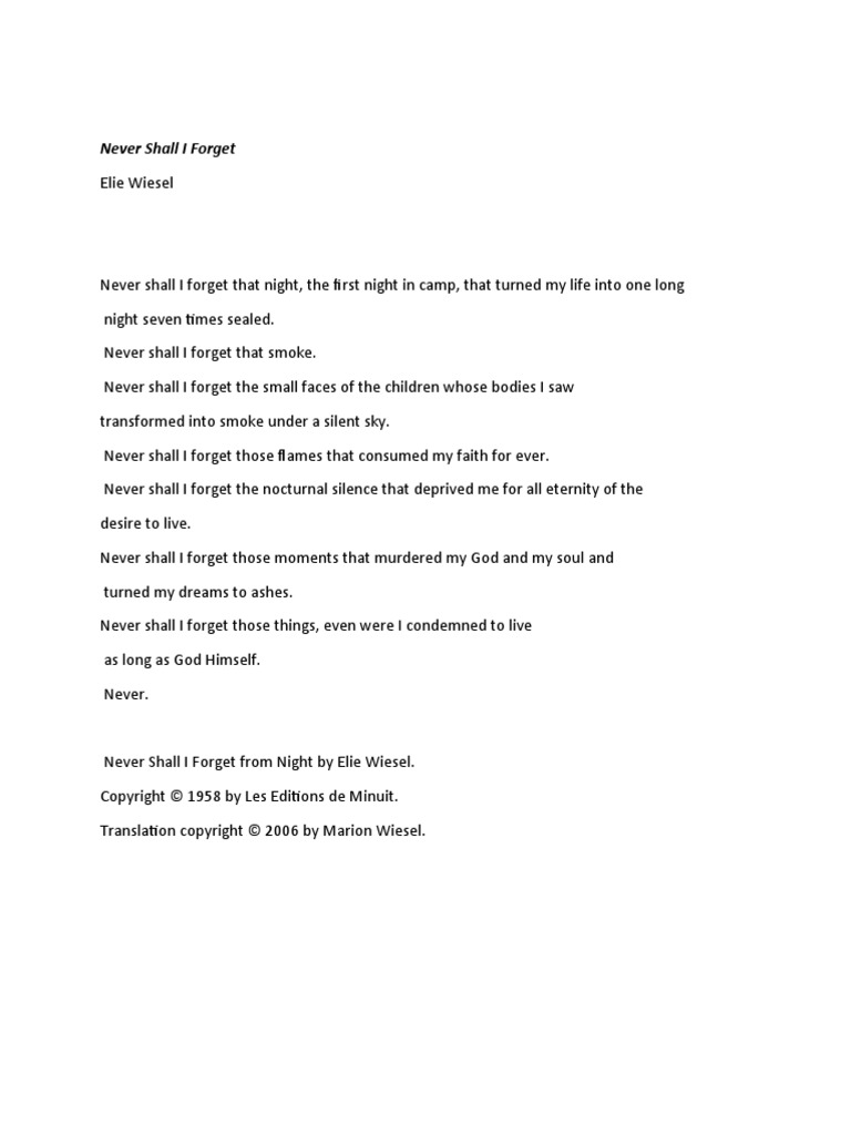 Never Shall I Forget Annotation | PDF | Poetry