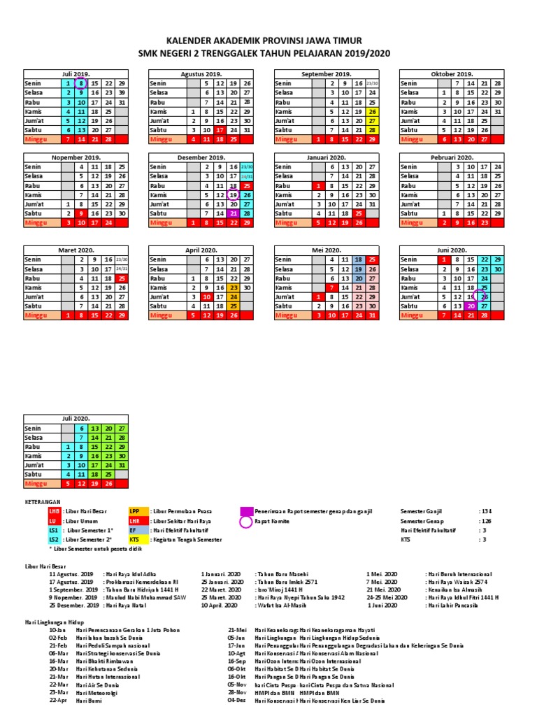 Kalender Akademik SMK 2019/2020 | PDF