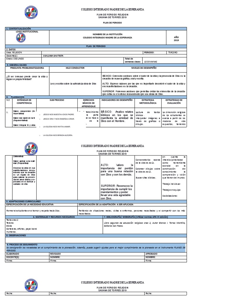 PP3 - 2°religion - 2019 | PDF | Dios | Oración