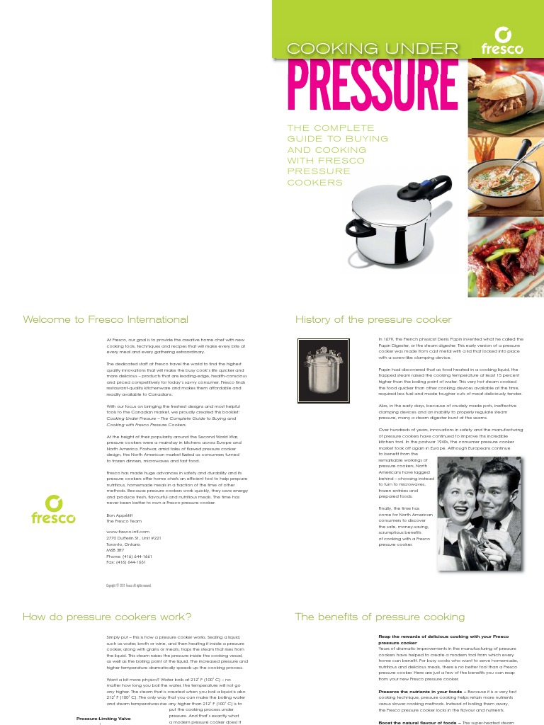 Fresco Pressure Cooker | PDF | Pressure Cooking | Boiling