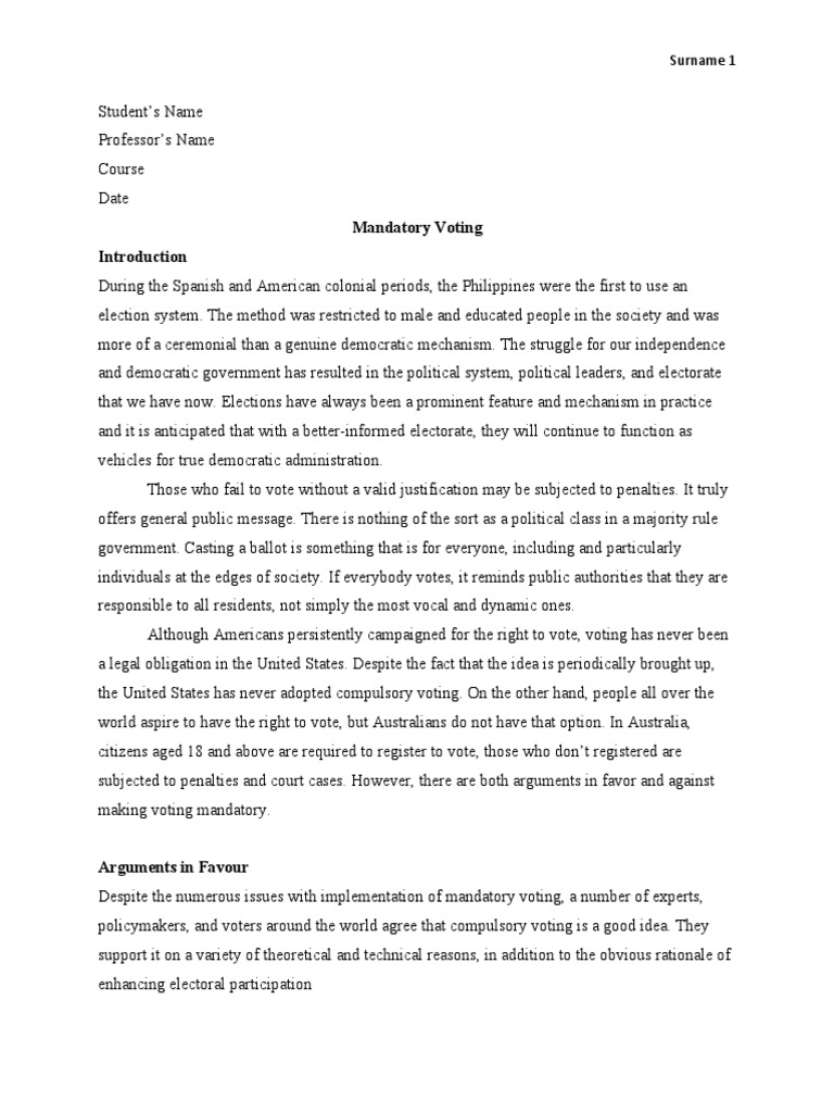 MANDATORY VOTING 5 - For Merge | PDF | Voter Turnout | Voting