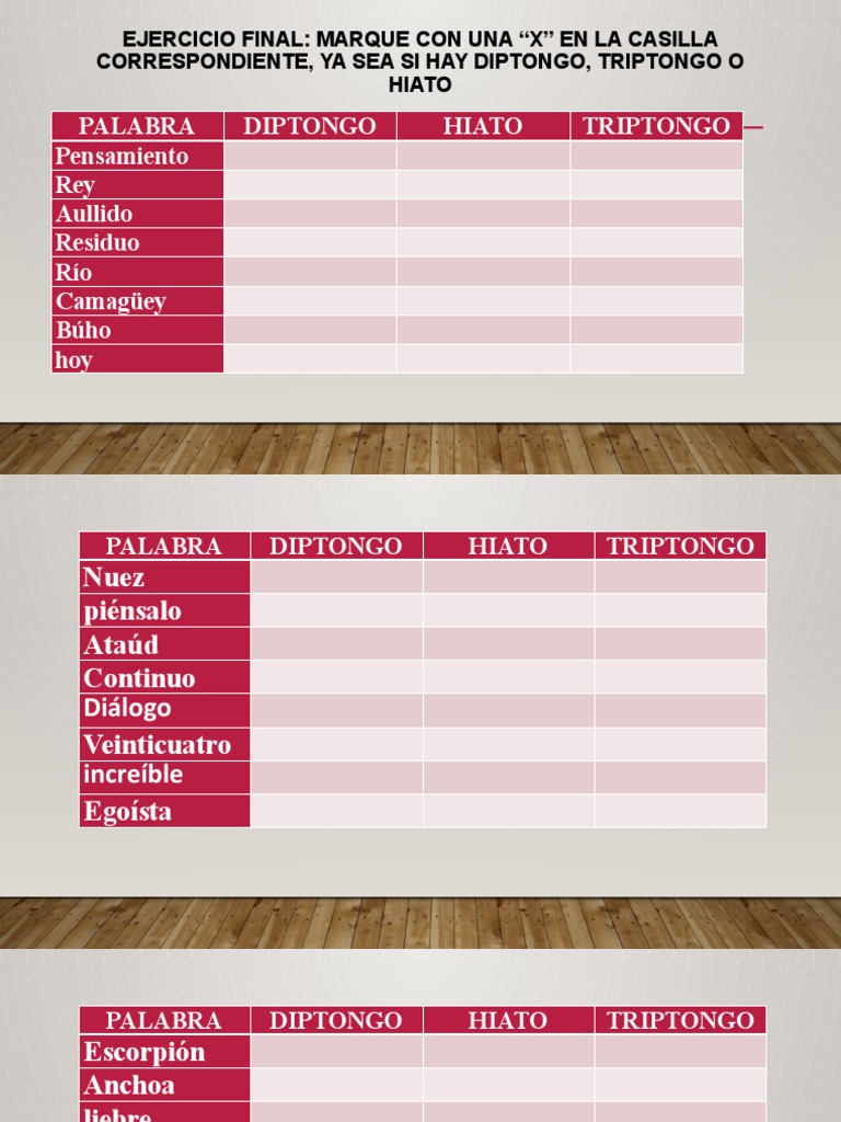 1 Tarea Sobre Sílaba, Diptongo, Triptongo y Hiato | PDF