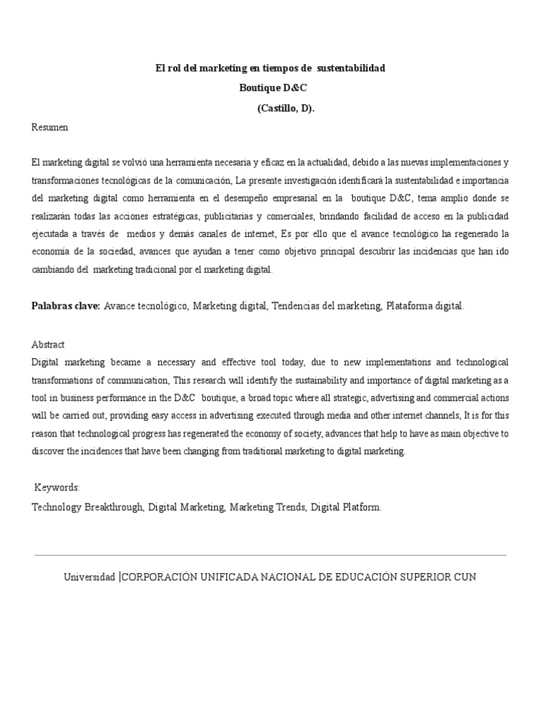 Aca 1 Explorar para Investigar Daniela Castillo | PDF | Marketing ...