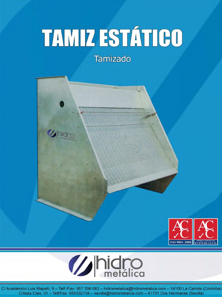 Tamiz Estático para Aguas Residuales | PDF | Tratamiento de aguas ...