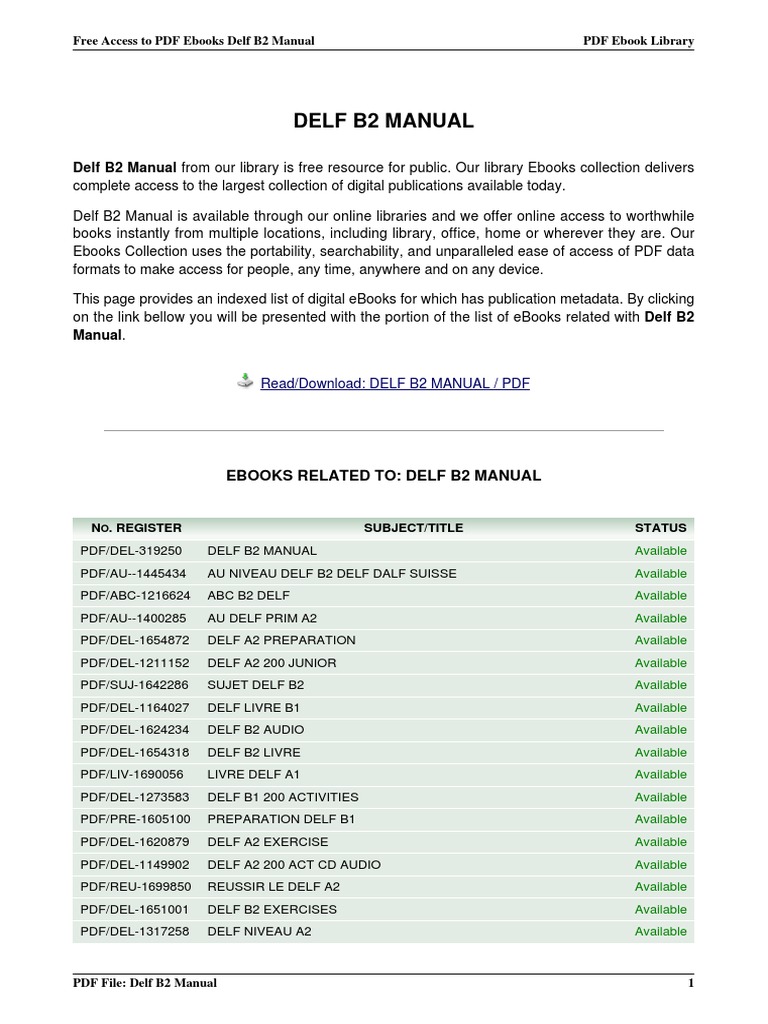 Delf b2 Manualpdf PDF Free | PDF | Standardized Tests | Computing