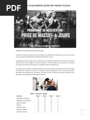 Programme Musculation 3 Jours Ebook Logiciel De Création Plan