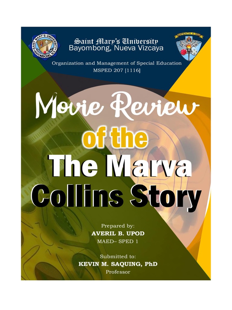 Movie Analysis - The Marva Collins Story | PDF | Teachers | Psychology