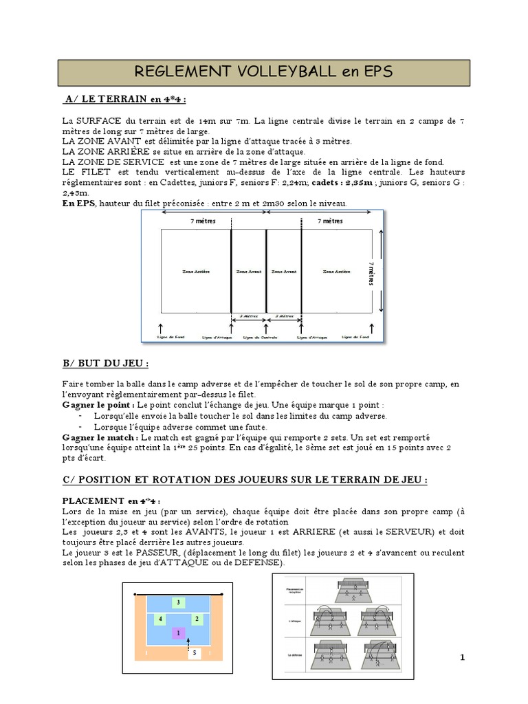 Volley Reglement Eps | PDF | Volley-ball | Des sports