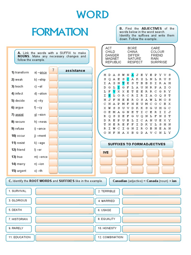 Word Formation Exercises | PDF | Adjective | Linguistics