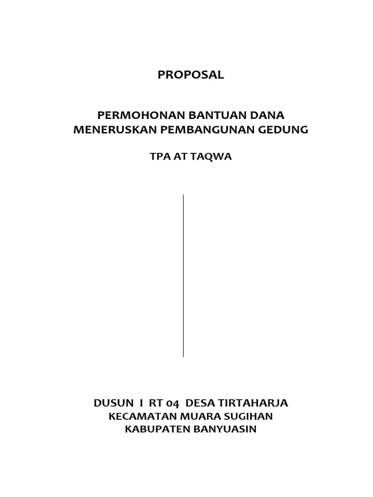 Proposal Pembangunan Gedung Tpa at Taqwa | PDF