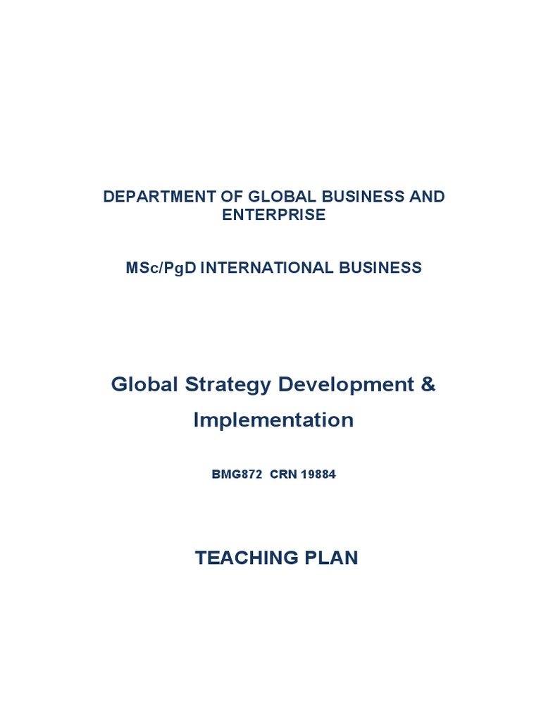 Global Strategy Development Module | PDF | Strategic Management ...