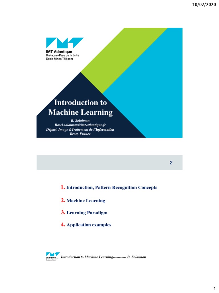 Introduction To Machine Learning: Introduction, Pattern Recognition ...