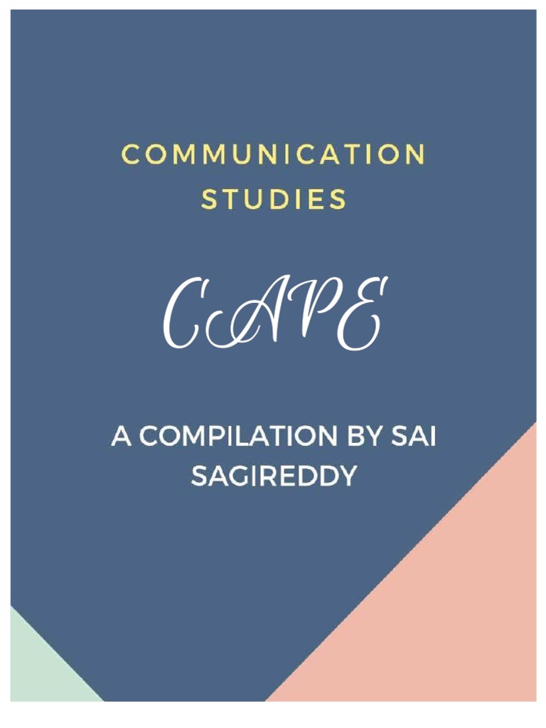 Cape Comm Studies Study Notes | PDF | Communication | Nonverbal ...