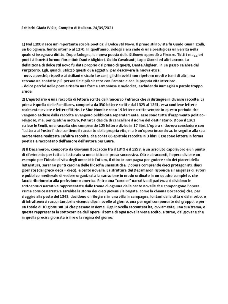 Compito Italiano | PDF