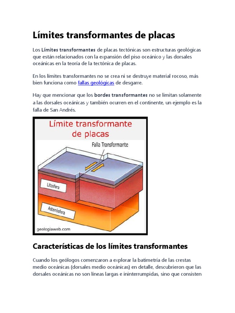 Límites Transformantes de Placas | PDF | Geología estructural | Física ...